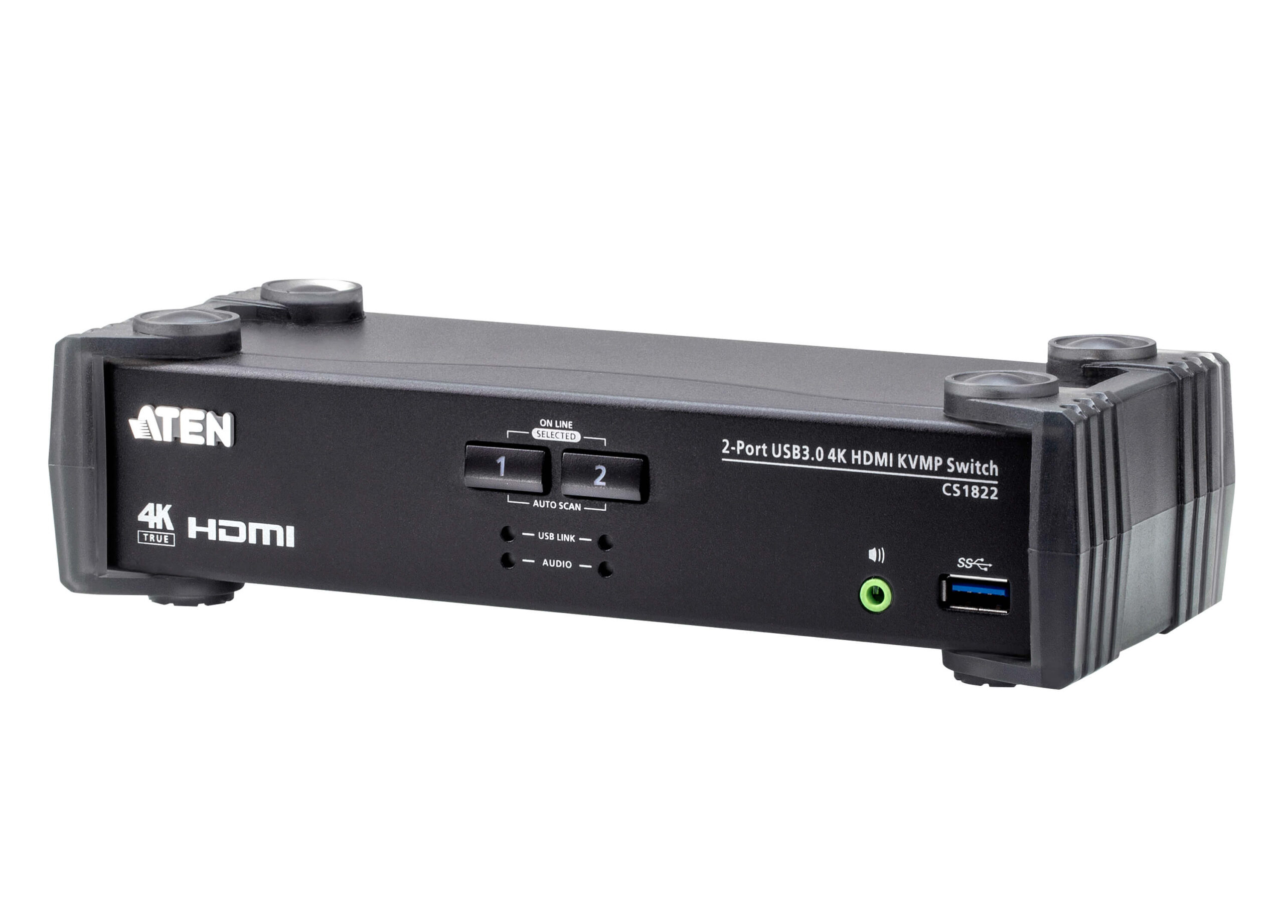 Aten Desktop KVMP Switch 2 Port Single Display 4k HDMI w/ audio mixer ...